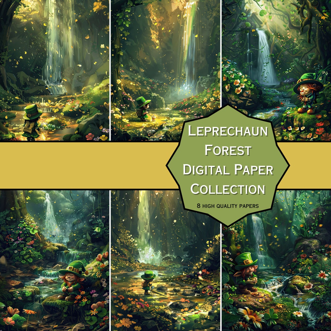 St. Patricks Day Fun! Digital Papers, Leprechauns, Forest, Magical ...