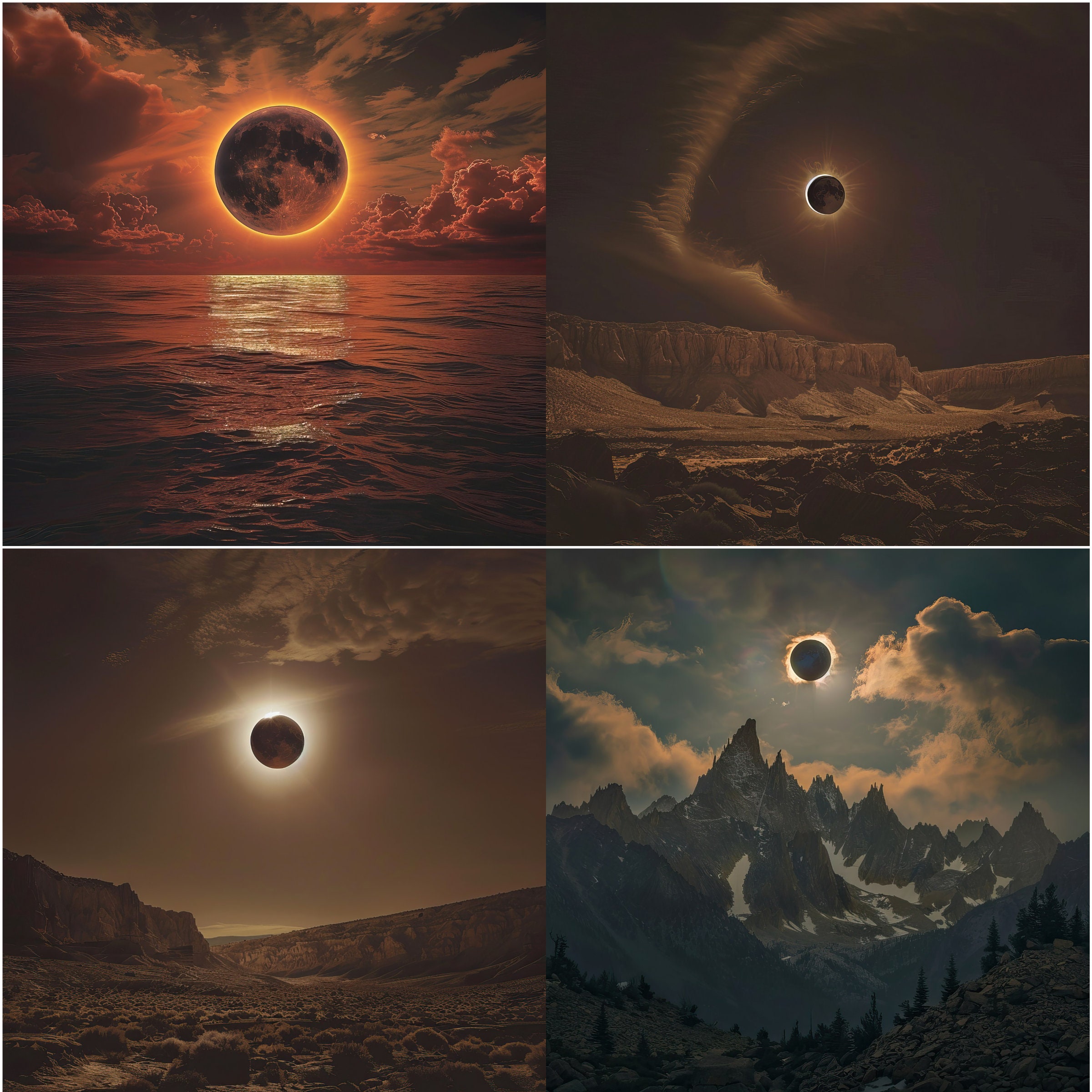 Solar Eclipse Clipart and Digital Papers. 8 Pngs With Transparent ...