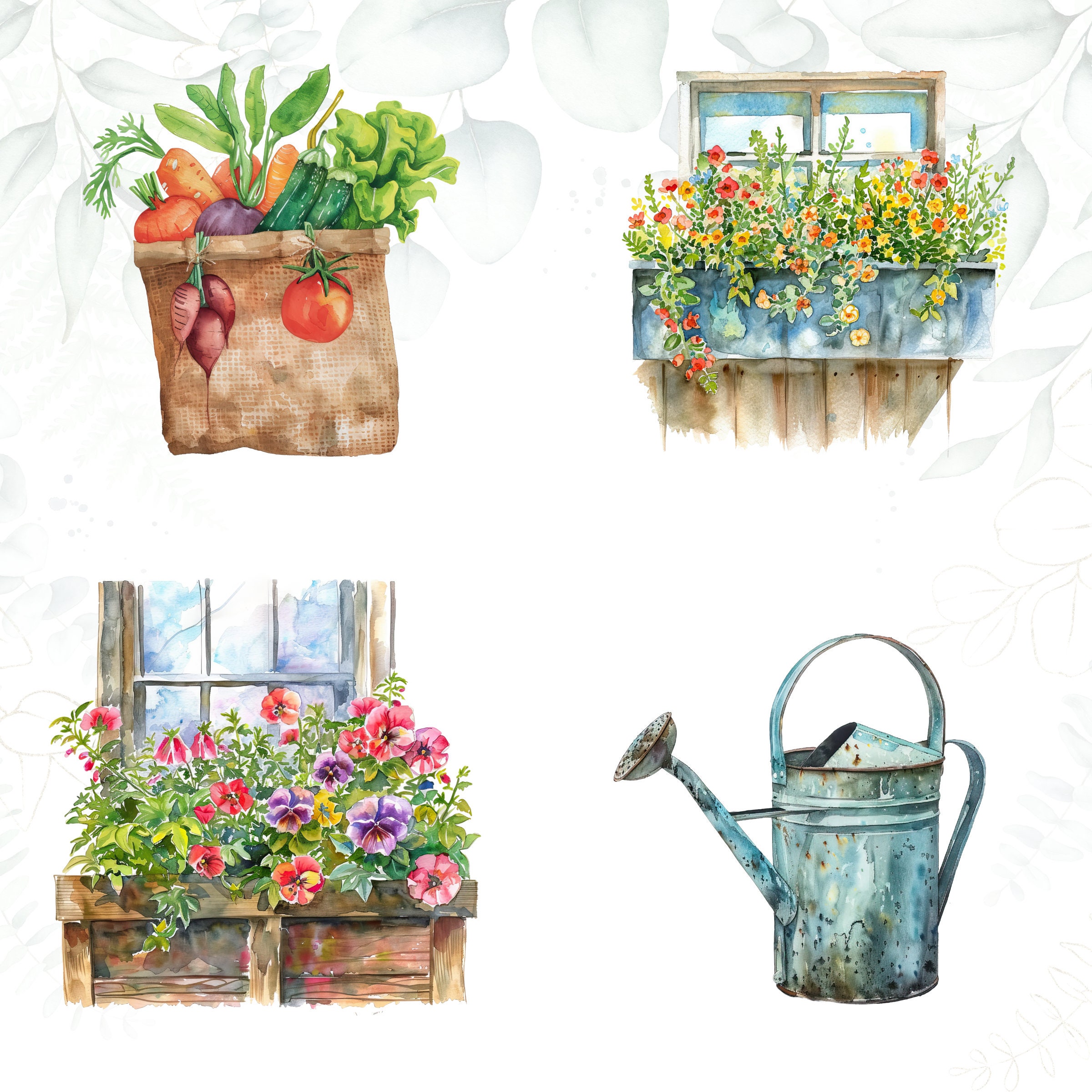 Gardening Clipart! Spring Fun, Plants, Flowers, Vegetables, Seeds ...