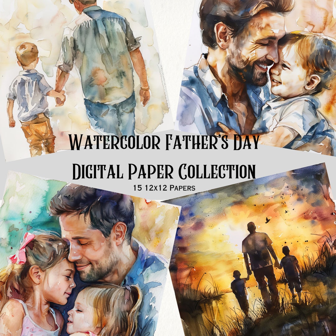 Father's Day Digital Papers. 15 Images, 300 DPI, Jpgs, 12x12, Instant ...