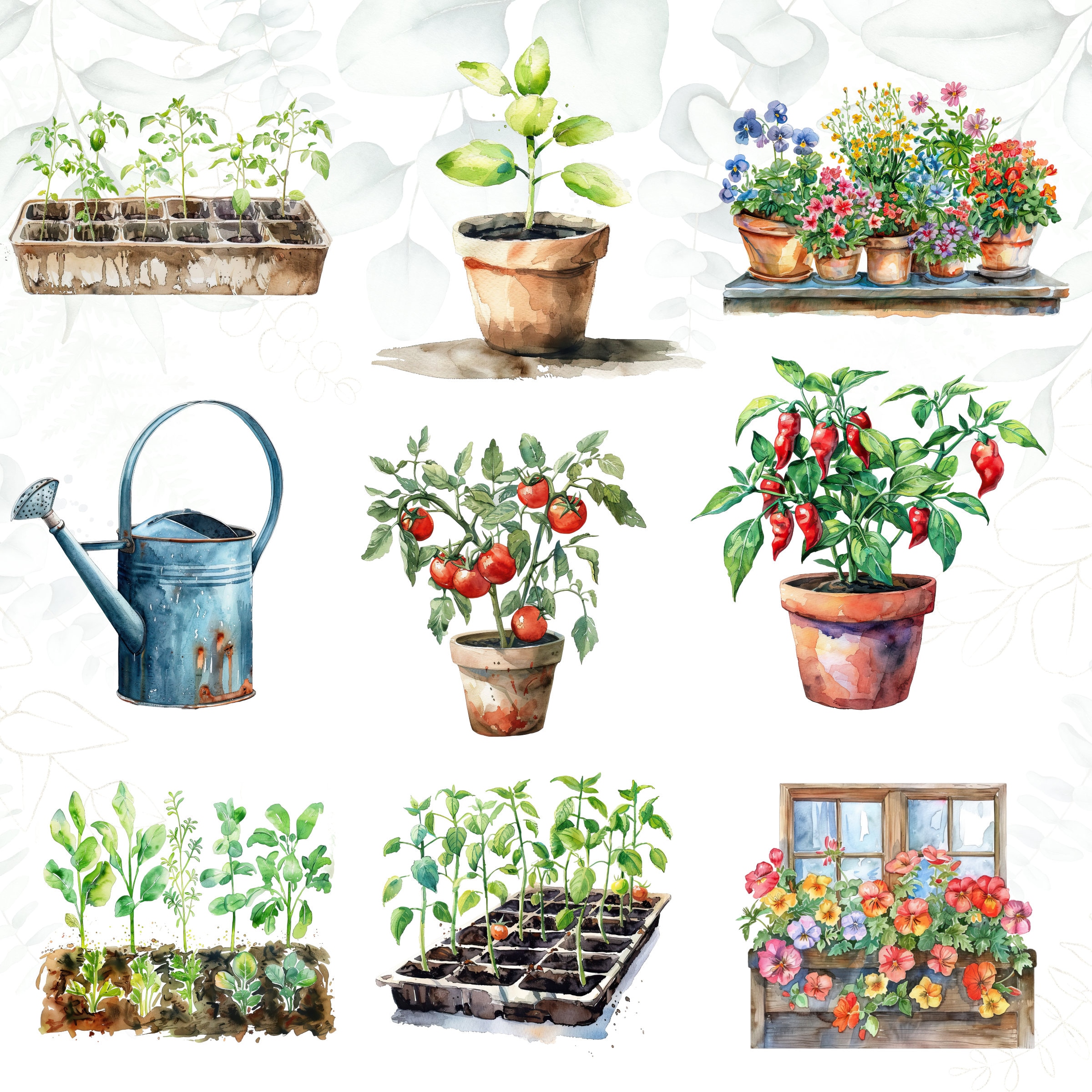 Gardening Clipart! Spring Fun, Plants, Flowers, Vegetables, Seeds ...