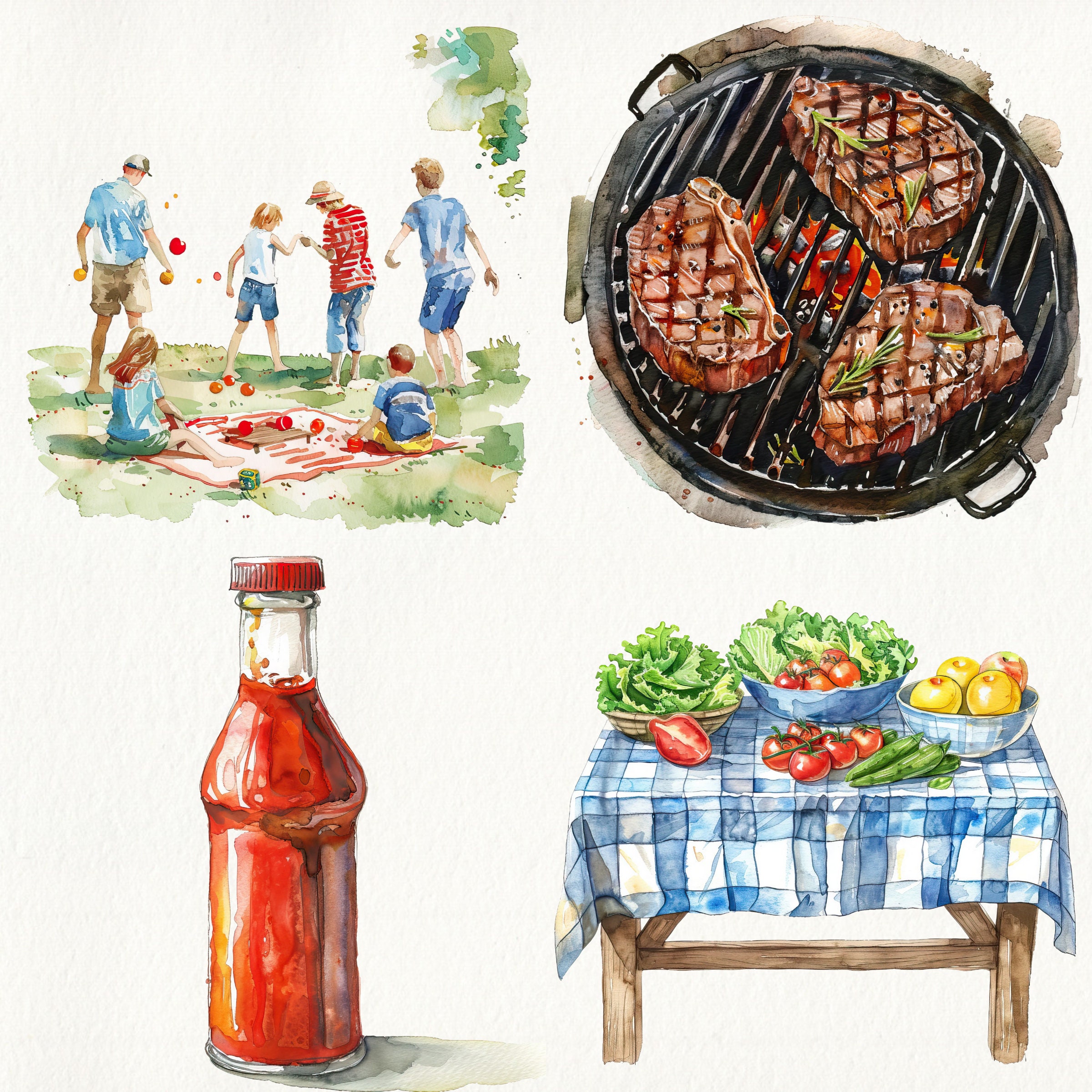 BBQ Clipart, 21 Pngs, 300 DPI, Instant Download, Transparent ...