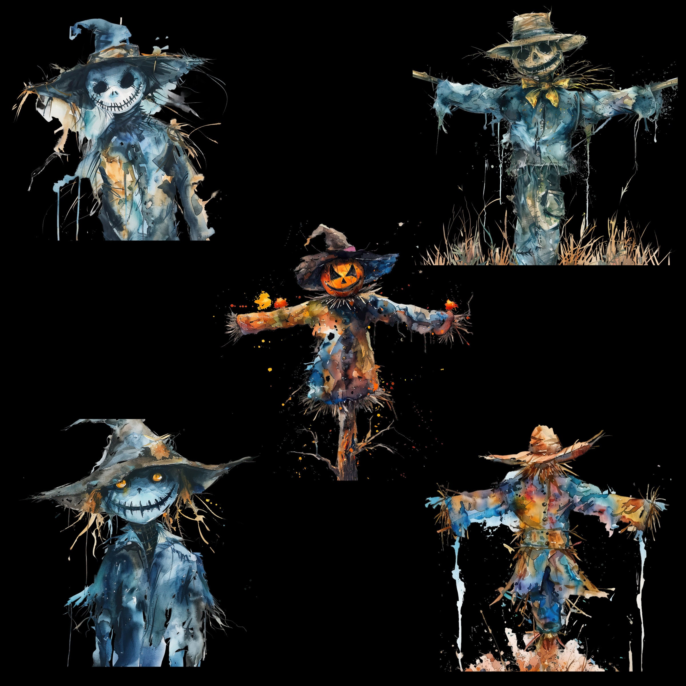 Creepy Scarecrow Clipart. Scary Scarecrows, Clipart, Pngs, 19 Images ...