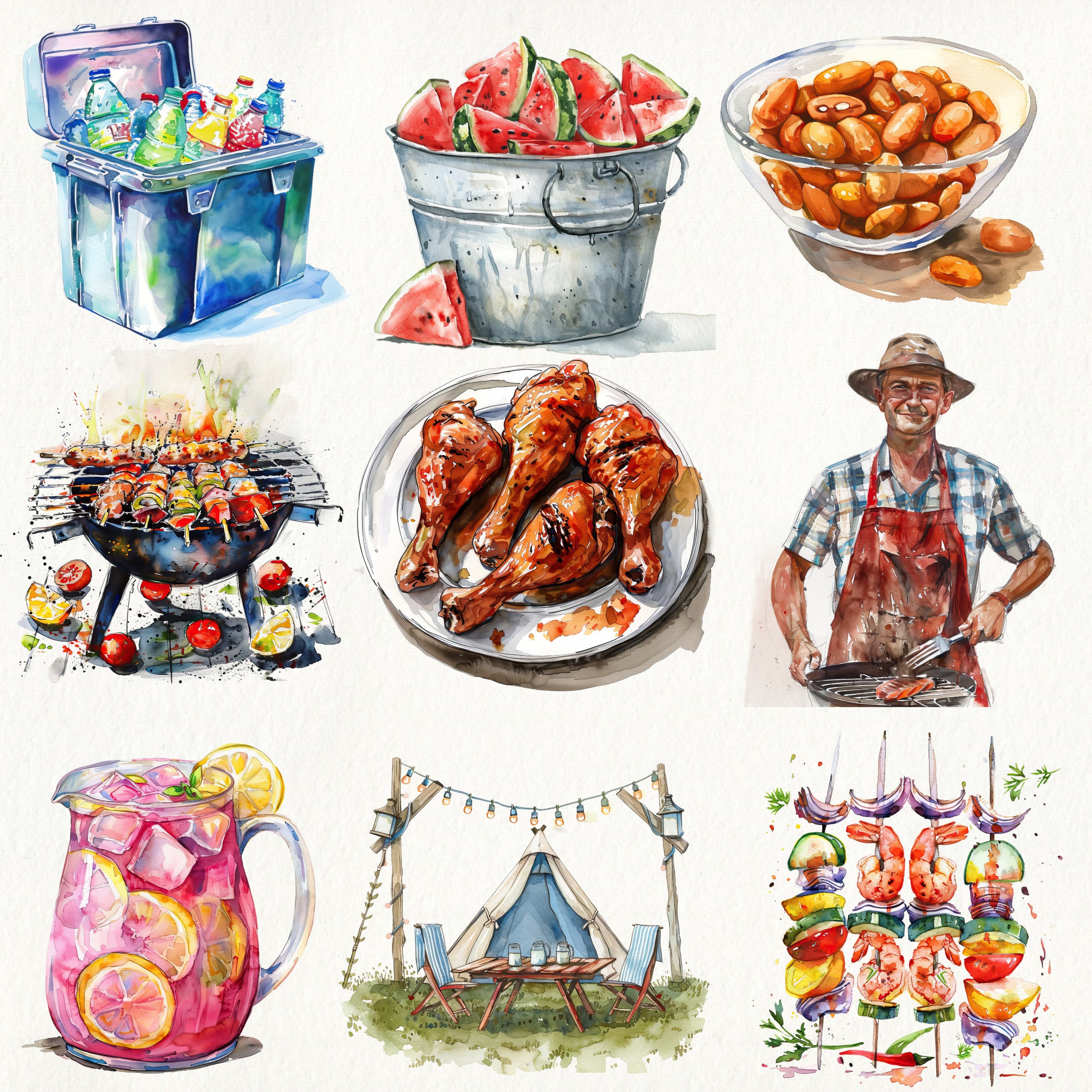 BBQ Clipart, 21 Pngs, 300 DPI, Instant Download, Transparent ...