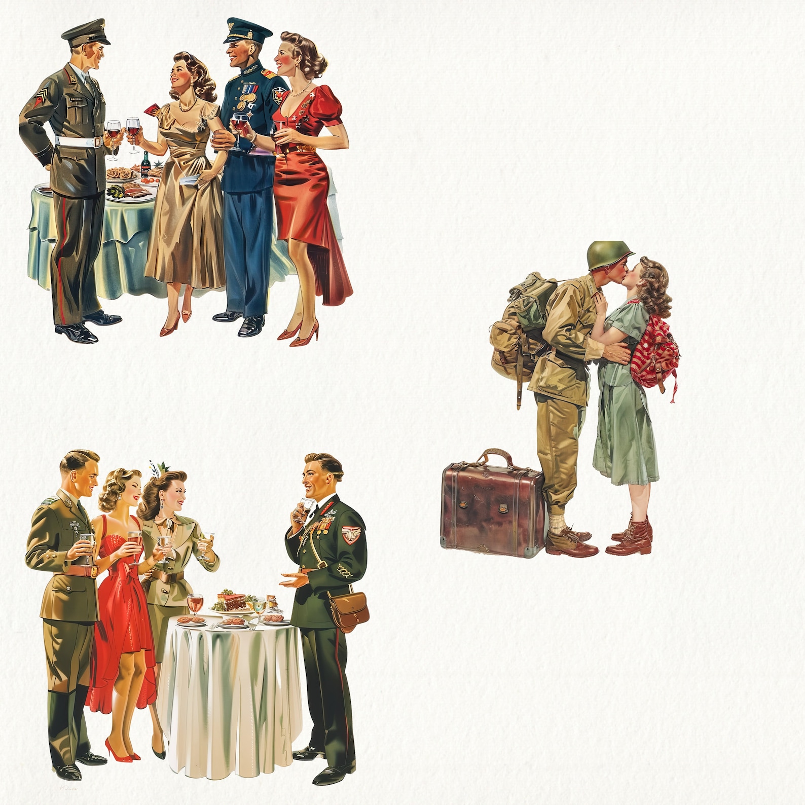 1940's Clipart. 40's Inspired Images, 38 Pngs, 300 DPI, Instant ...
