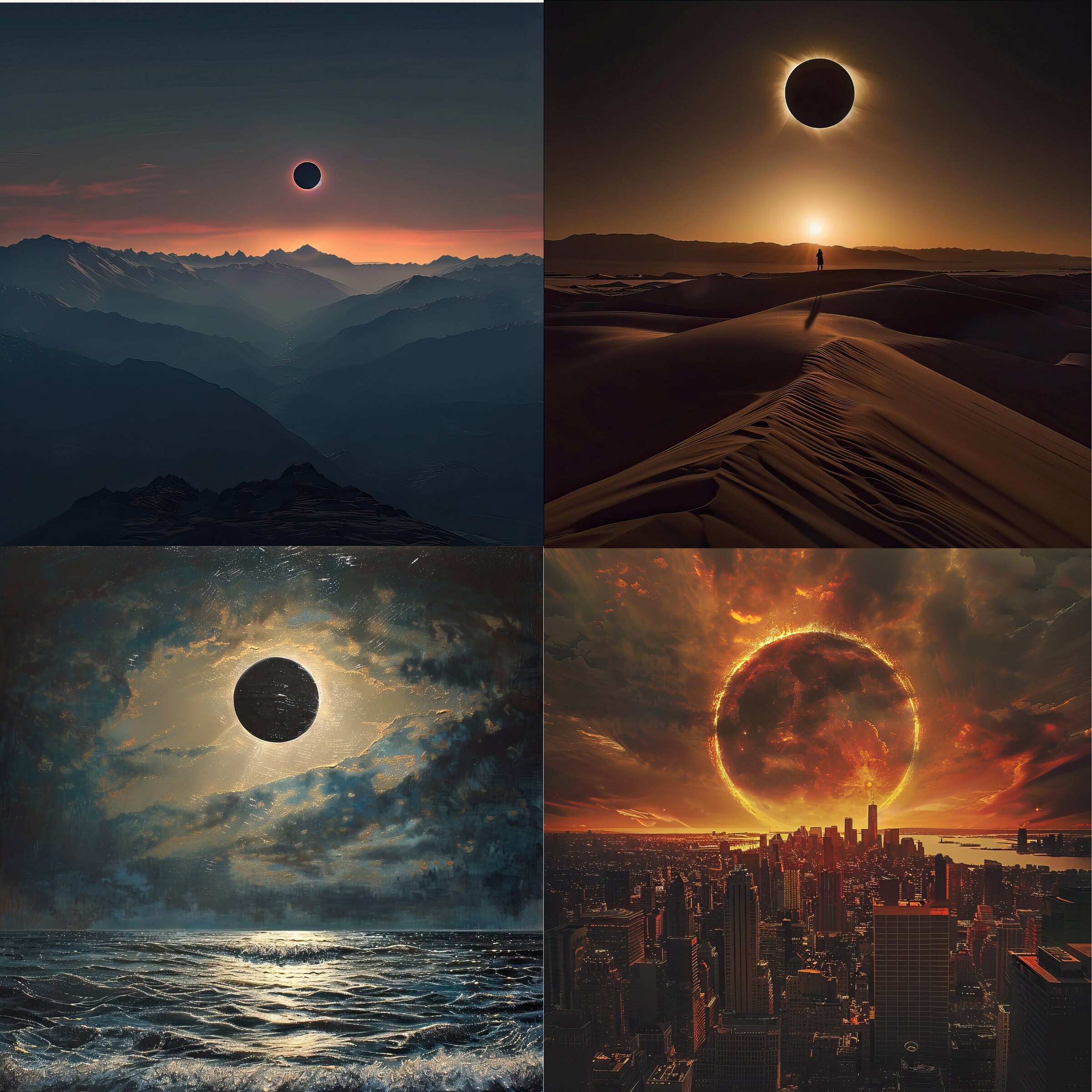 Solar Eclipse Clipart and Digital Papers. 8 Pngs With Transparent ...