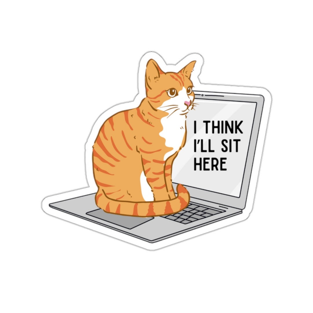 Cat Laptop Sticker - Etsy