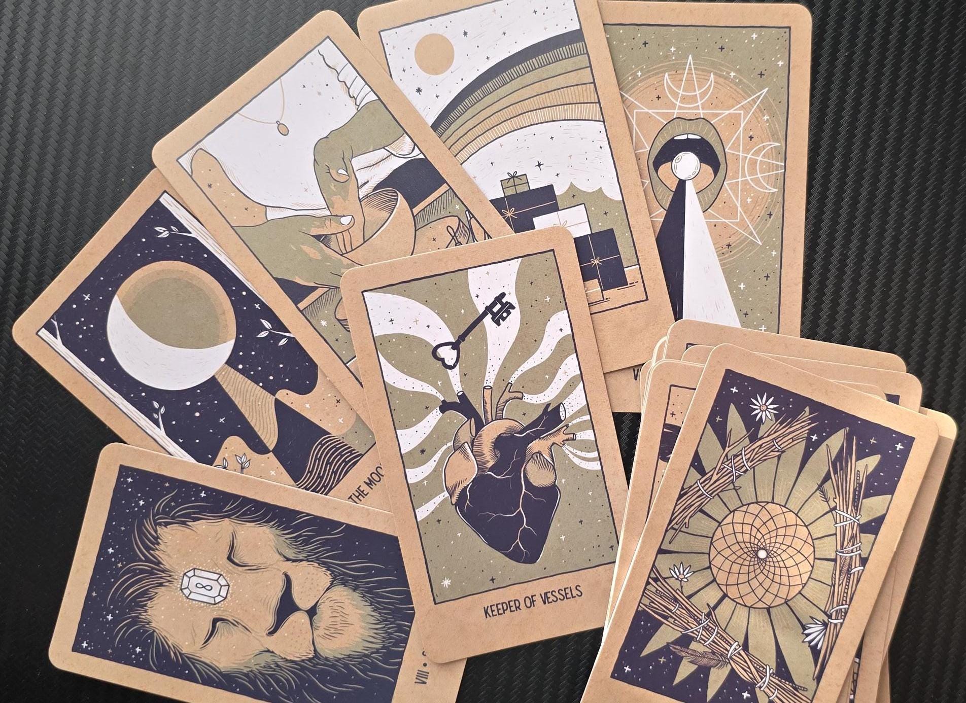 Transient Light Tarot Deck, 78+3 Card Set With Guidebook and Poems ...