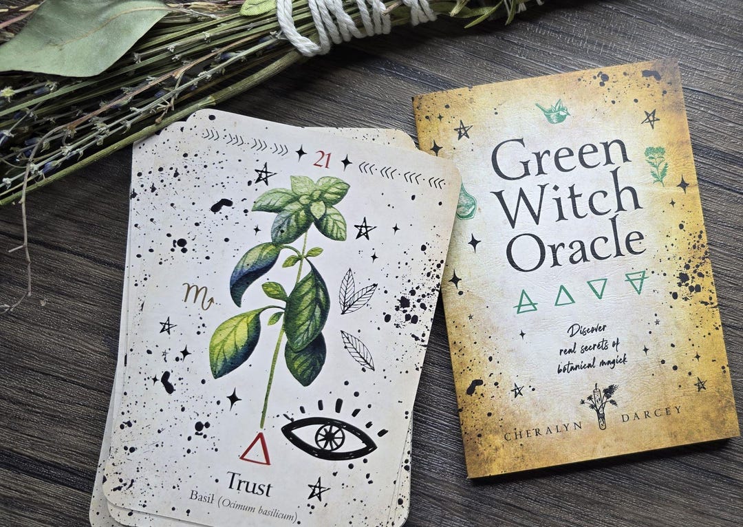 Green Witch Oracle Deck With Guidebook, Plants Oracle Cards, Herbs ...