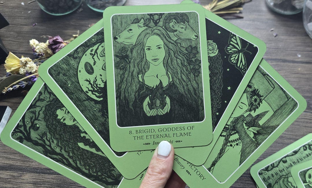 Wise Woman Oracle Deck With Guidebook, Witchy Oracle Cards, Feminine ...