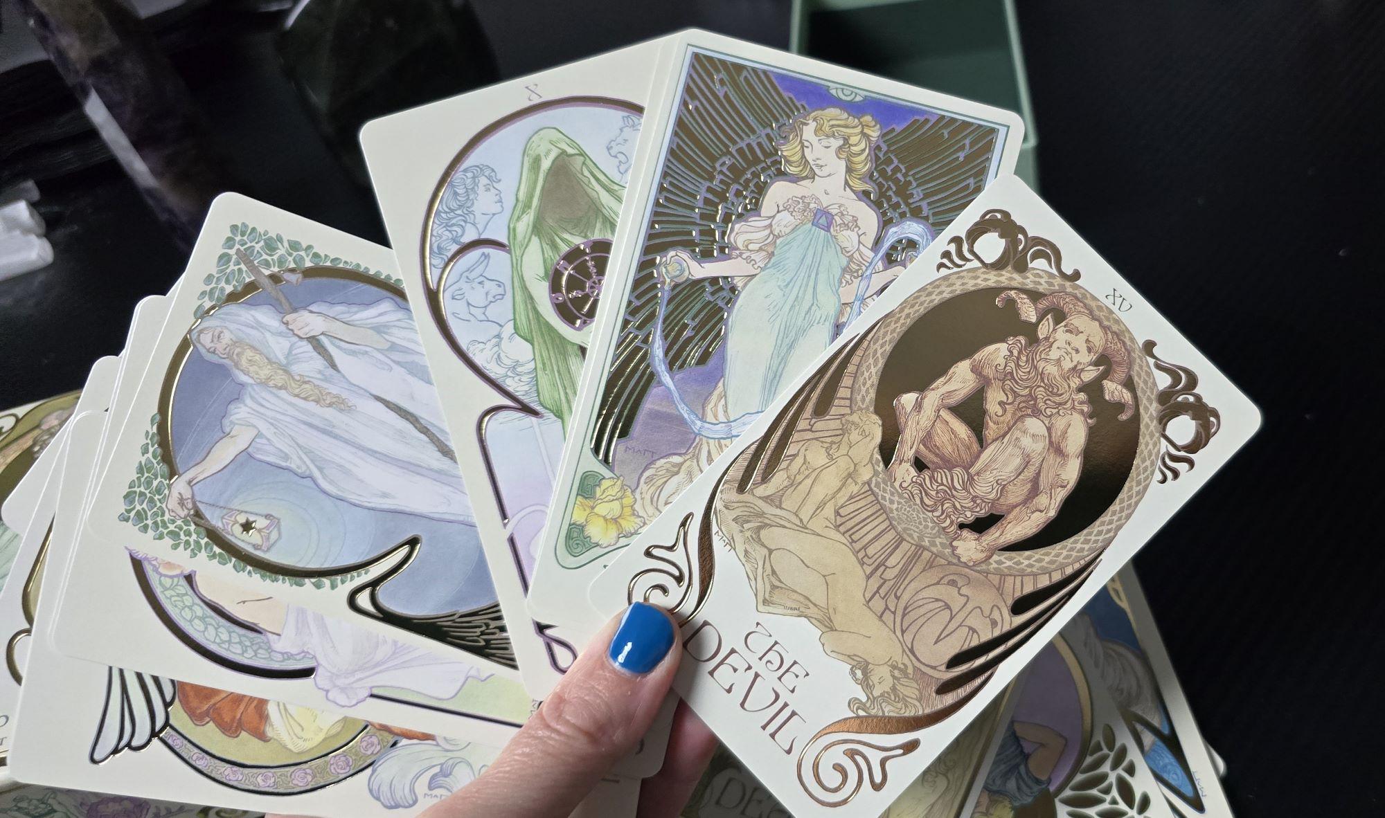 Ethereal Visions Tarot Deck - 80 Hand Drawn Cards With Gold Foil, Art ...