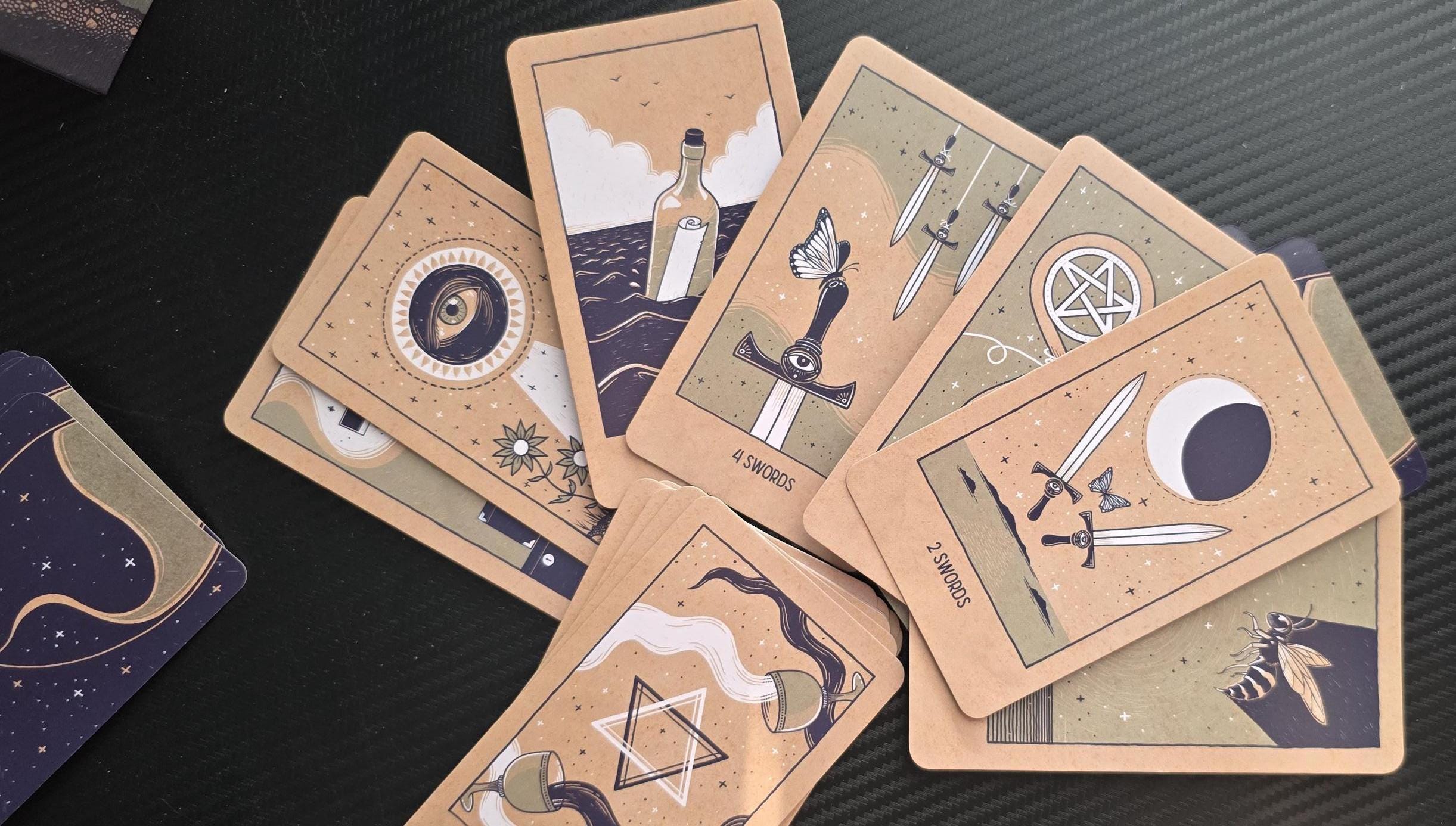 Transient Light Tarot Deck, 78+3 Card Set With Guidebook and Poems ...