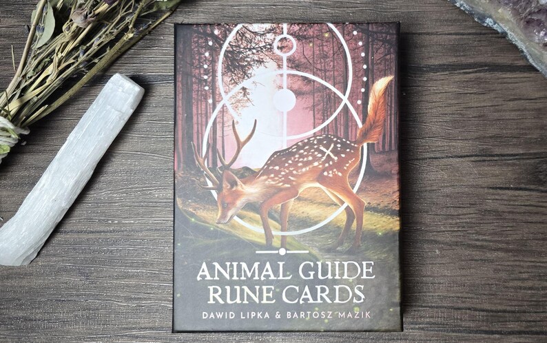 25 Animal Guide Rune Cards, Woodland Deck With Guidebook, Shamanic Rune ...