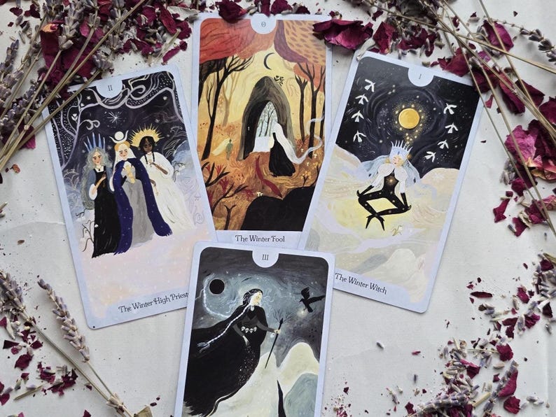 Seasons of the Witch Winter Tarot Deck - Yule & Imbolc Oracle, 78 Cards ...