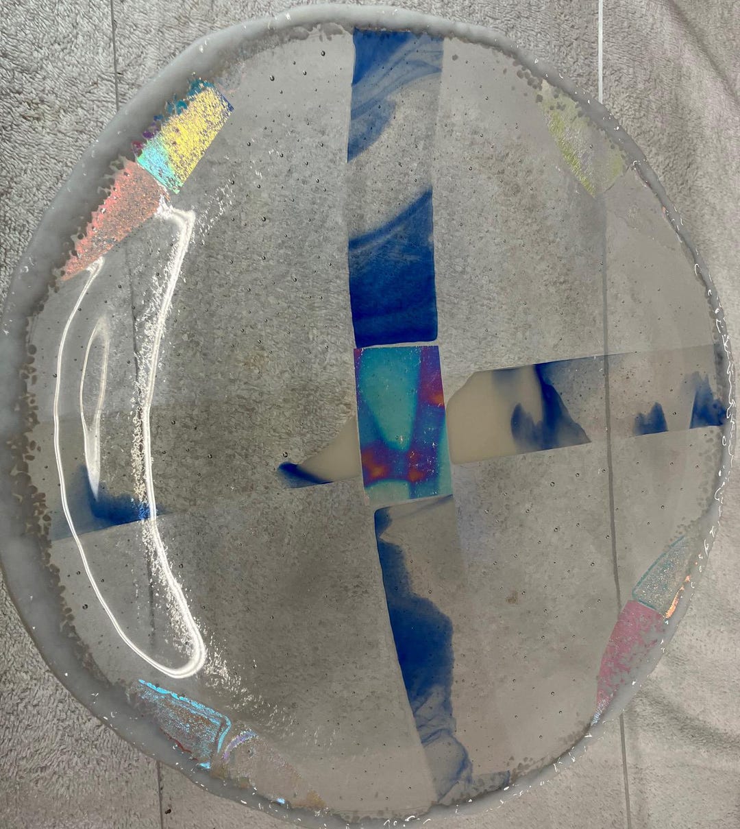 90 COE Bullseye Hand Fused Art Glass Plate - Etsy