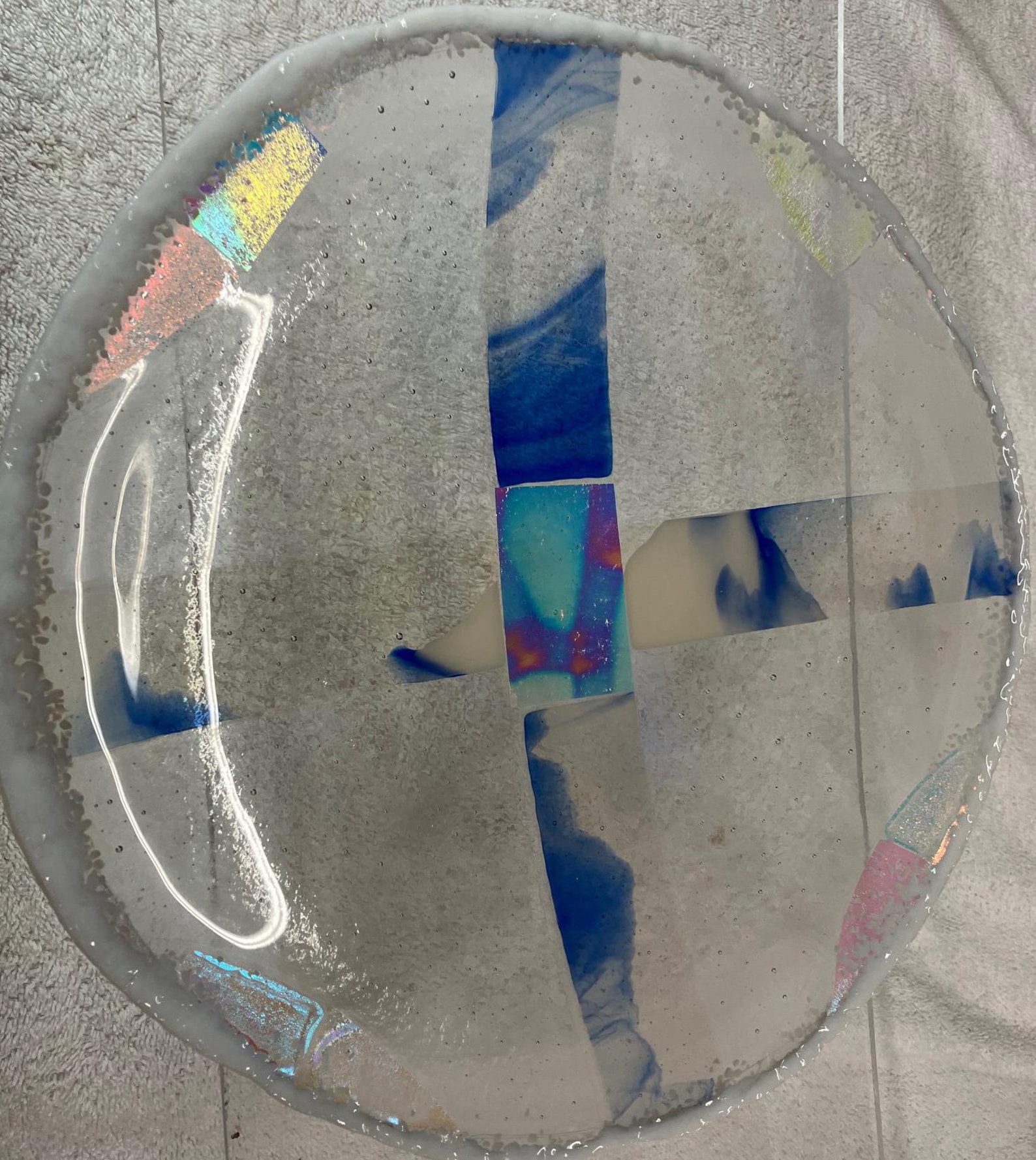 90 COE Bullseye Hand Fused Art Glass Plate - Etsy