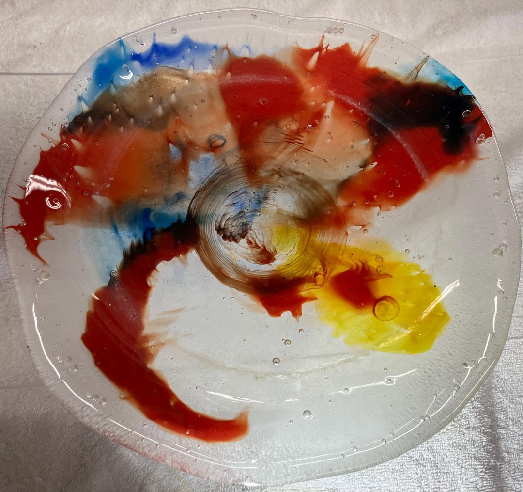 90 COE Bullseye Hand Fused Art Glass Plate - Etsy