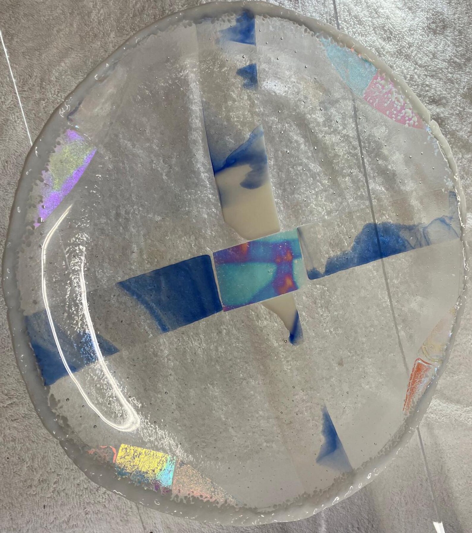 90 COE Bullseye Hand Fused Art Glass Plate - Etsy