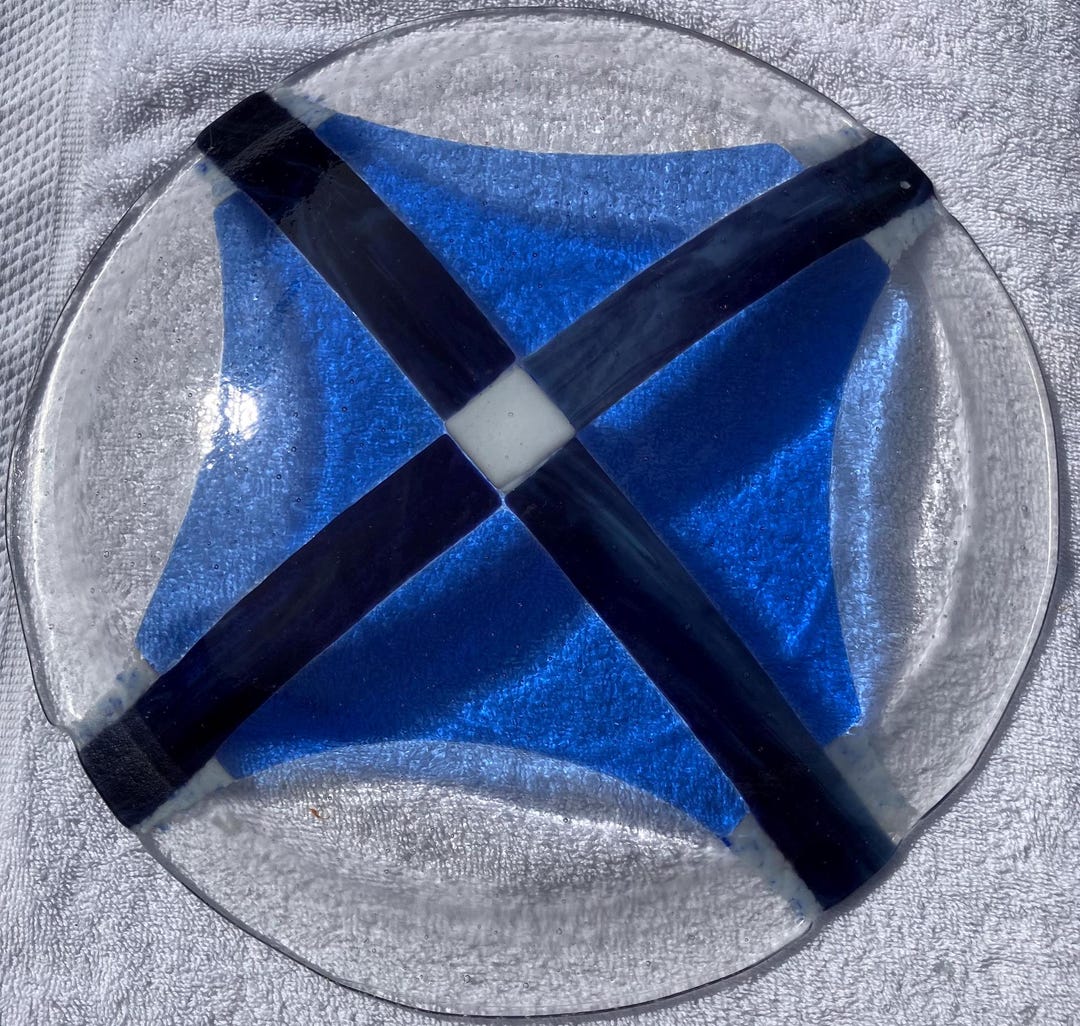 Hand Fused 90 Coe Bullseye Glass Plate - Etsy