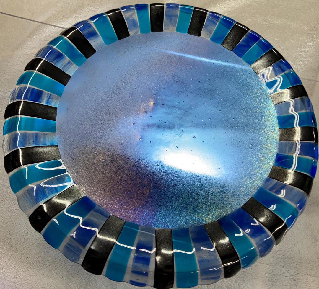 90 COE Bullseye Hand Fused Art Glass Plate - Etsy
