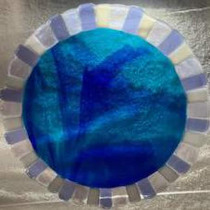 90 COE Bullseye Hand Fused Art Glass Plate - Etsy