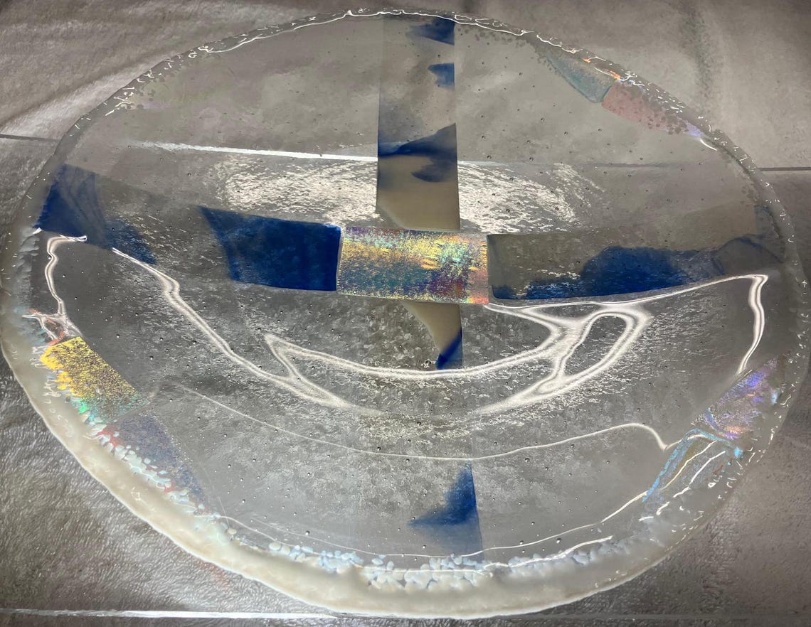 90 COE Bullseye Hand Fused Art Glass Plate - Etsy