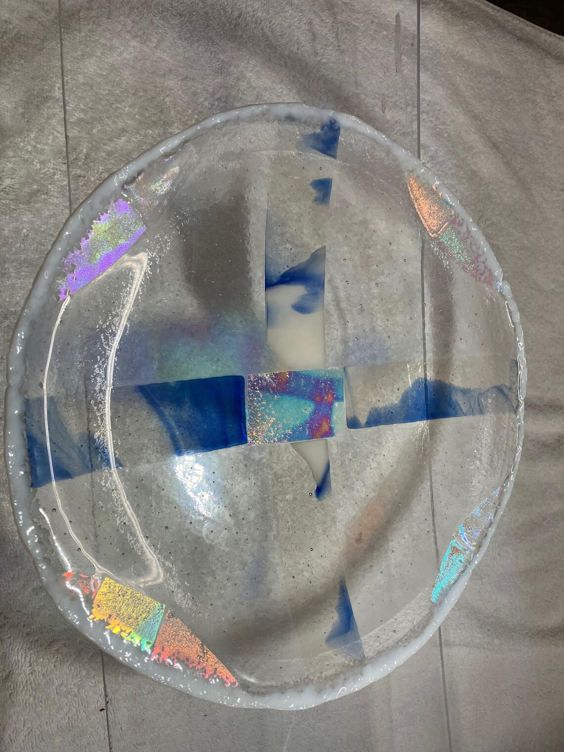 90 COE Bullseye Hand Fused Art Glass Plate - Etsy