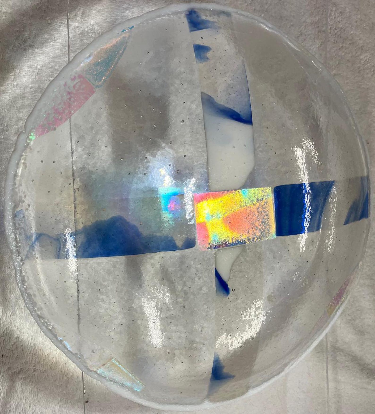 90 COE Bullseye Hand Fused Art Glass Plate - Etsy