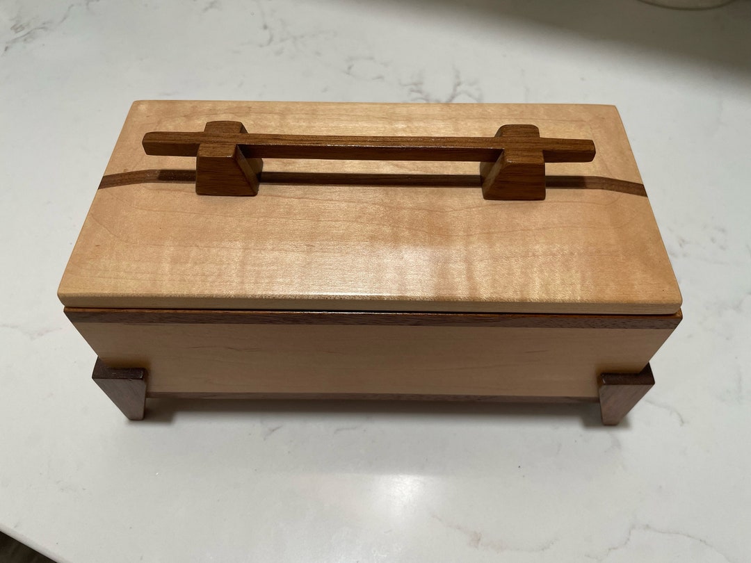 Decorative Jewelry Box, Vintage Jewelry Box, Fine Woodworking, Maple ...