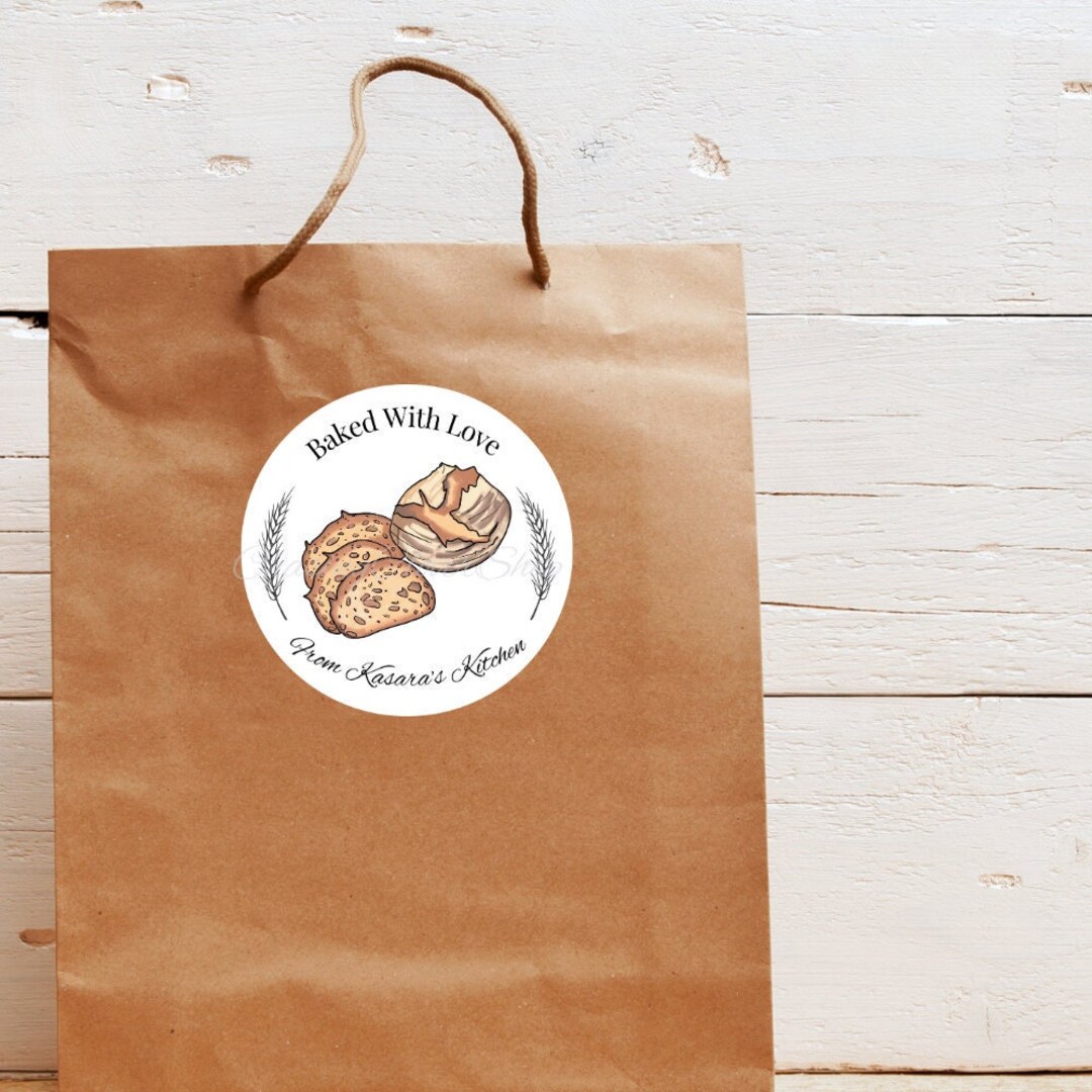 Baked With Love Bread Template, Customizable Sourdough Bread Sticker ...