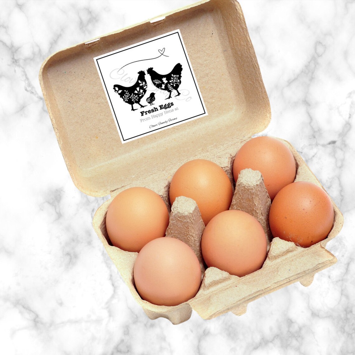 Egg Carton Label Template, Customizable Printable Sticker, PDF Instant ...
