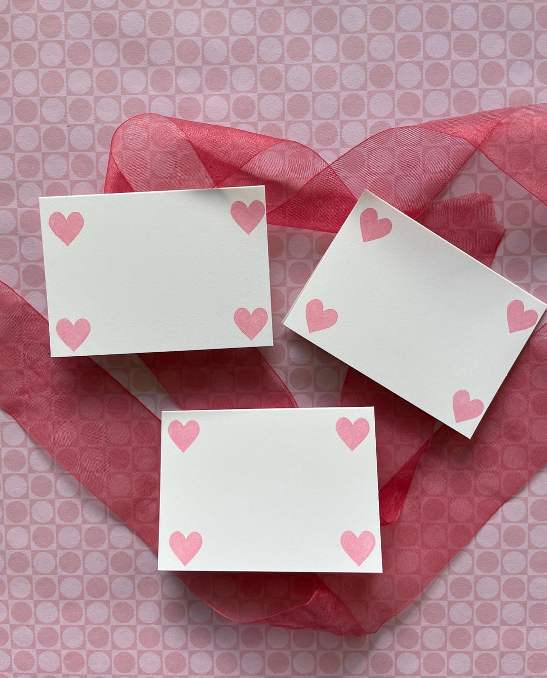 Heart Place Cards, Rubber Stamped Place Cards, Place Cards, Valentine's ...