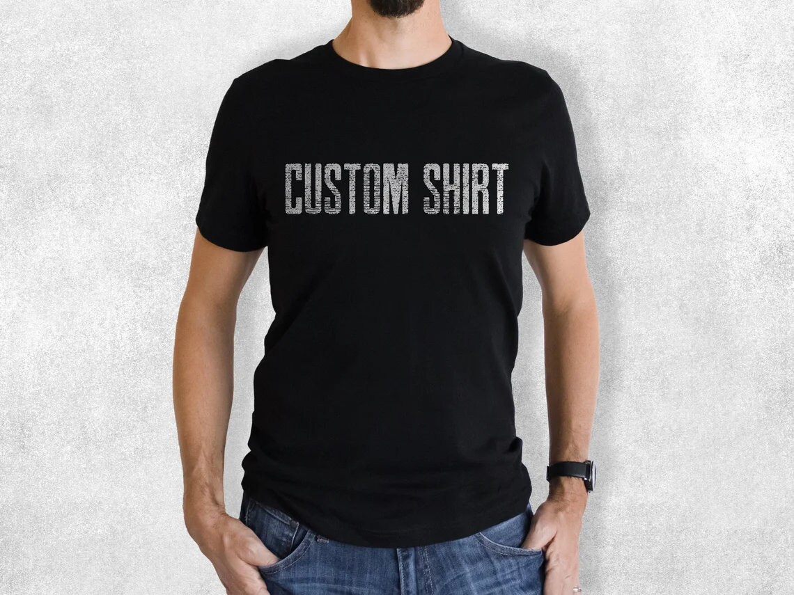 Custom Men's Shirt, Custom Text & Photo Shirt, Personalized Dad T-shirt ...