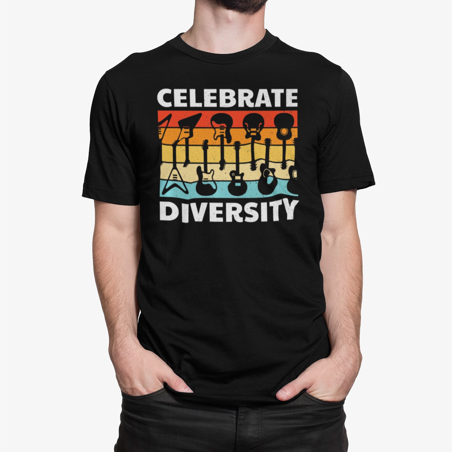 Celebrate Diversity Guitarist Gift, Musician Gift Idea, Guitar Lover ...