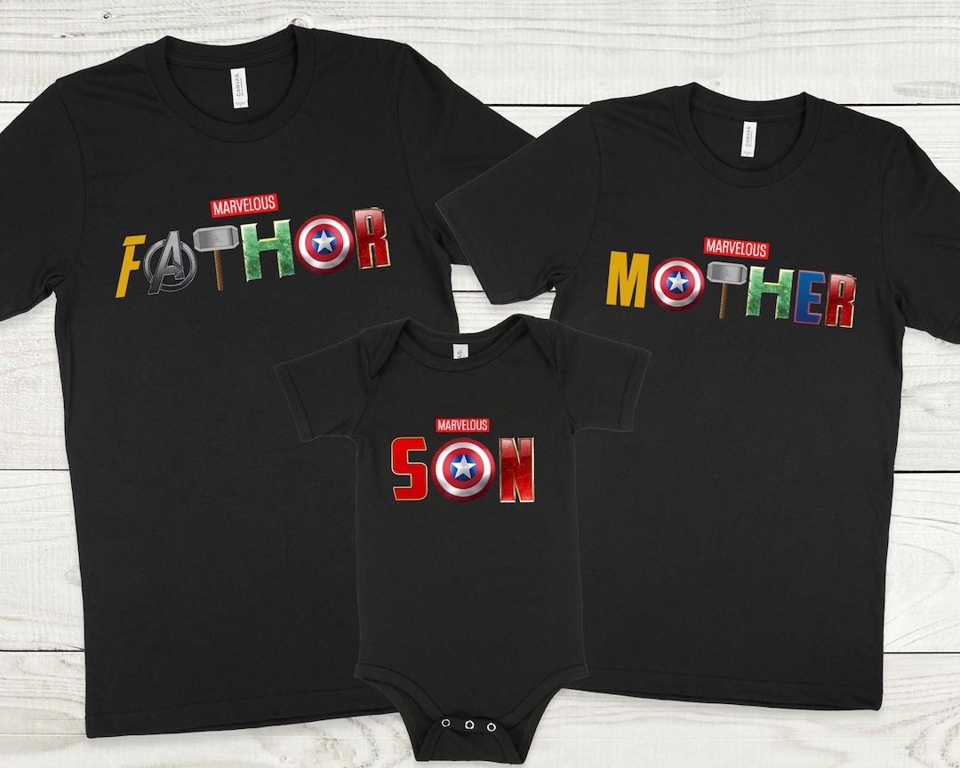 Matching Mother Father & Son Shirts, Marvelous Father Son Shirt, New ...
