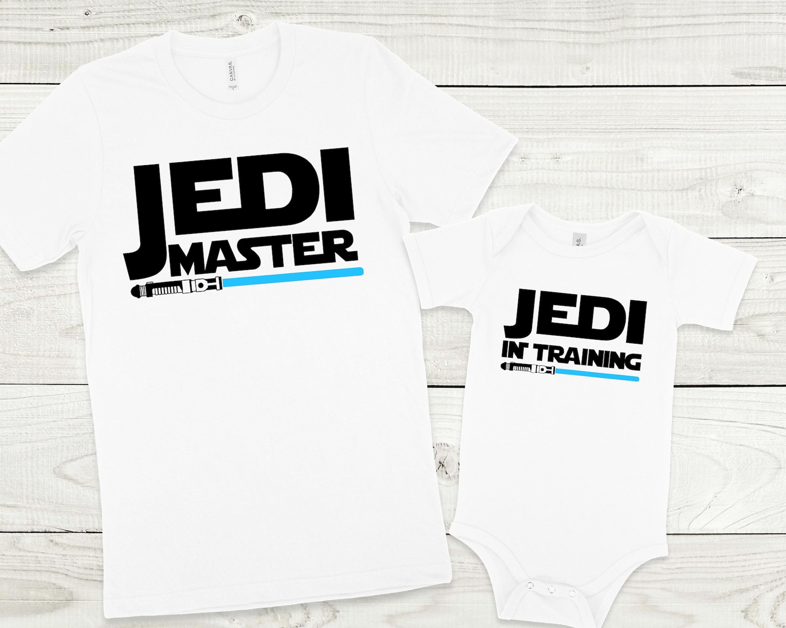 Jedi Master and Jedi in Training Shirts, Matching Father and Baby ...