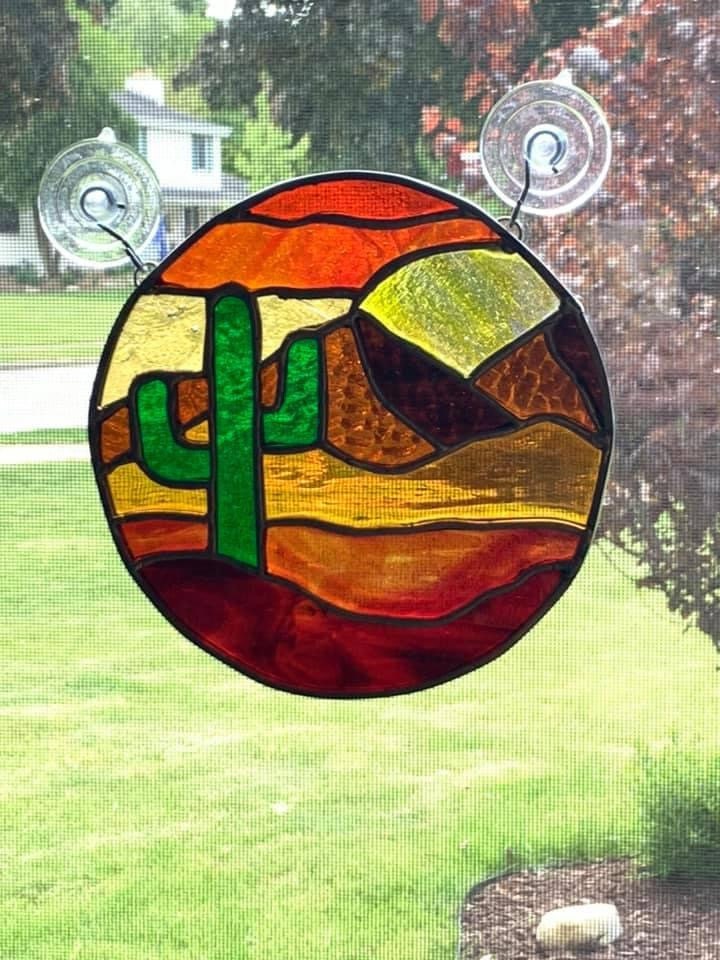 Stained Glass Saguaro Cactus Pattern - Etsy