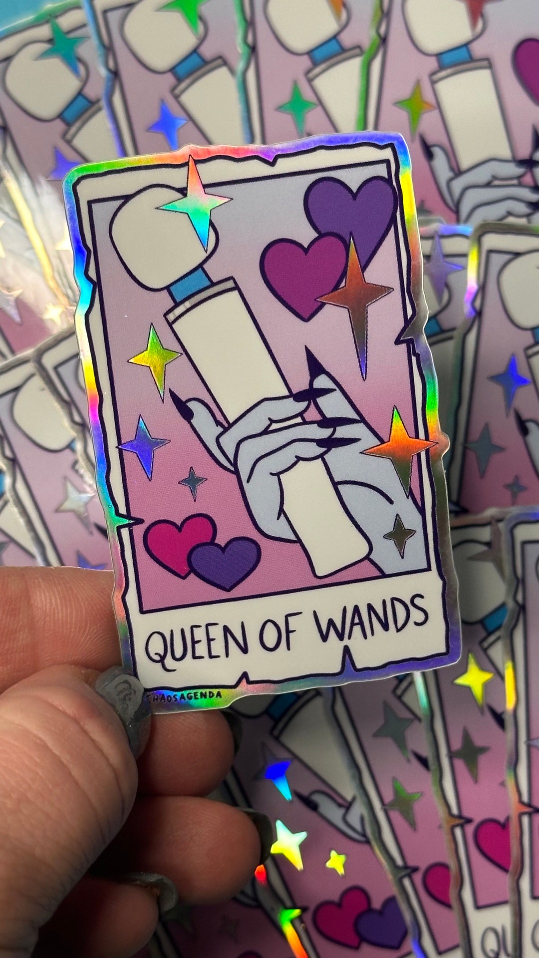 Queen of Wands Tarot Card Erotic Lesbian Queer Gay Art Sticker ...