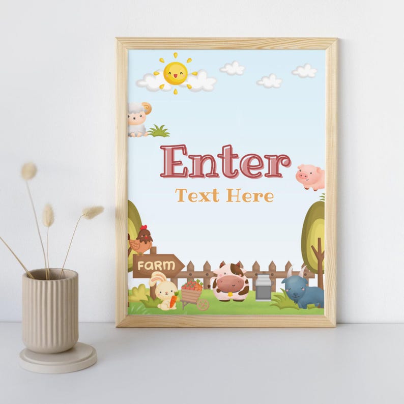 Farm Birthday Welcome Sign, Barnyard Welcome Sign, Farm Party Sign ...