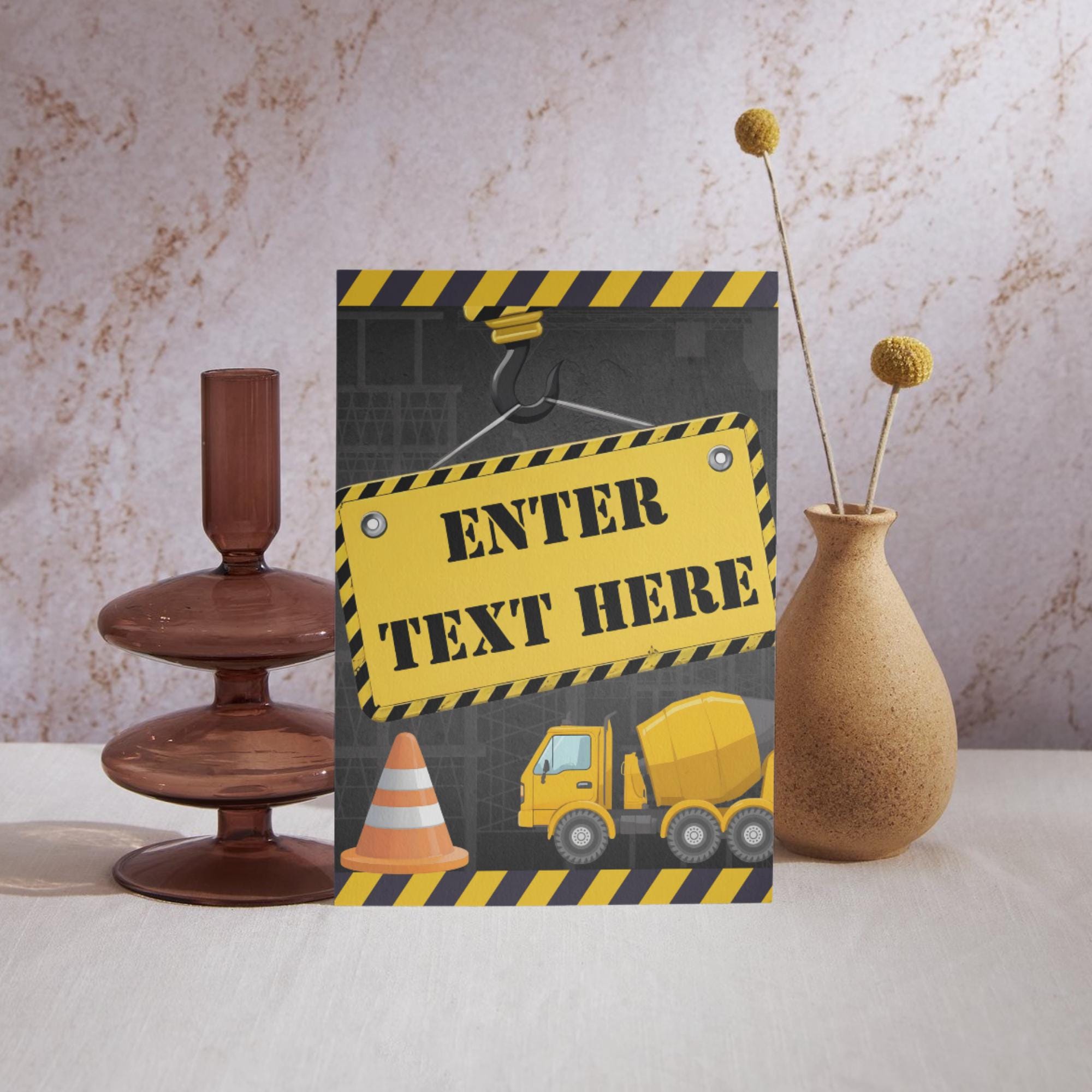 Editable Construction Birthday Welcome Sign, Printable Truck Theme ...
