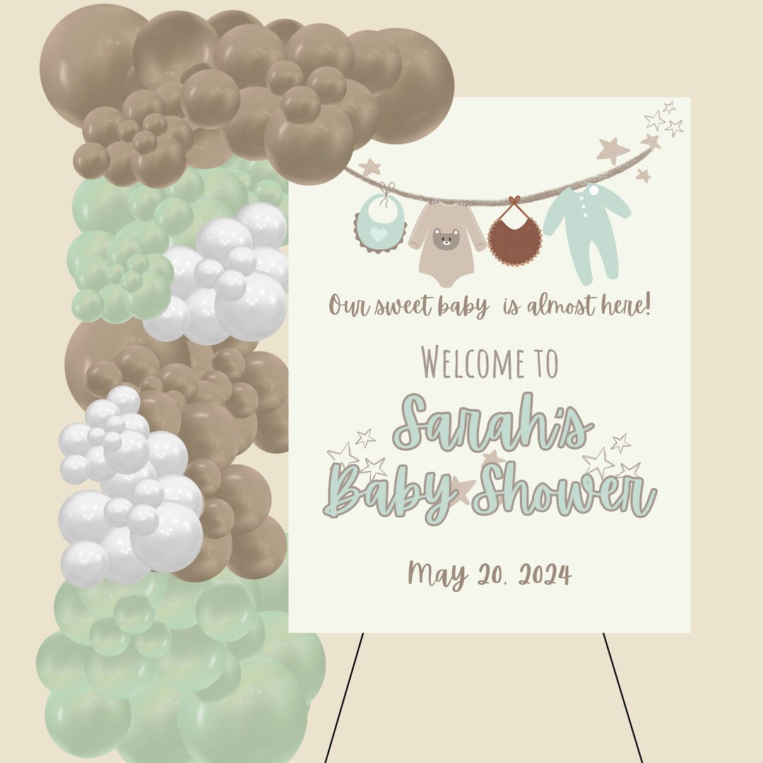Baby Shower Welcome Sign, Baby Clothes Baby Shower Welcome Sign,baby ...