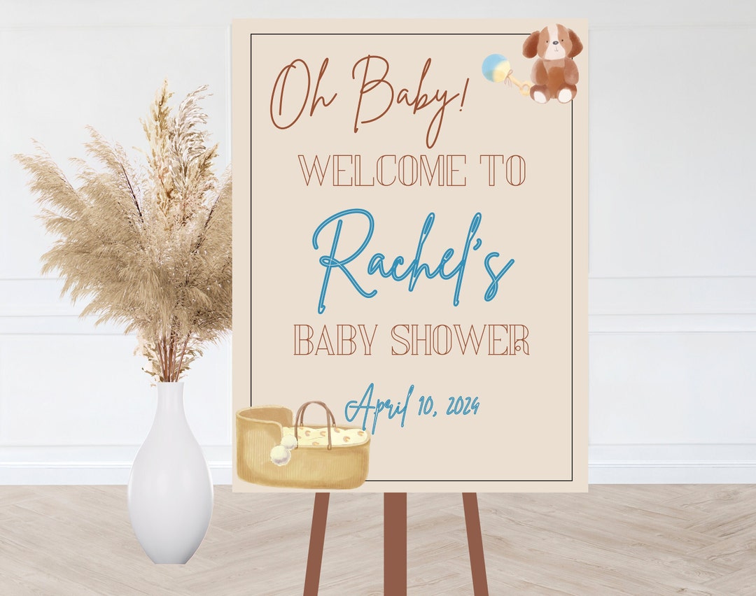 Baby Shower Welcome Sign, Baby Boy Baby Shower Welcome Sign,baby Shower ...