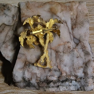 Vintage Chunky Golden Palm Trees Brooch - Etsy