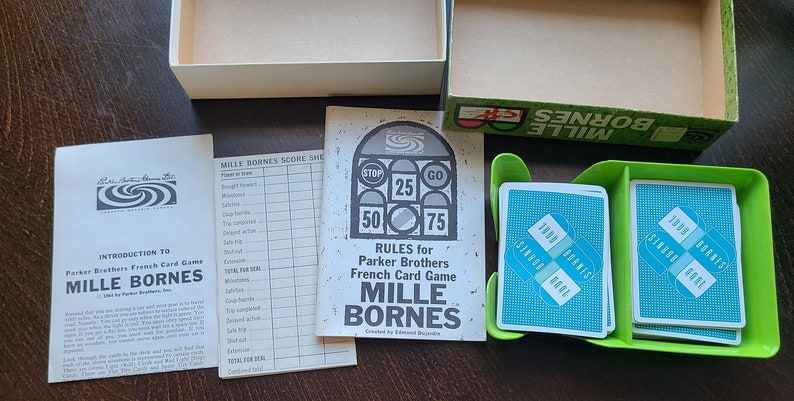 Vintage 1964 Mille Bornes Board Game French Game Cards - Etsy