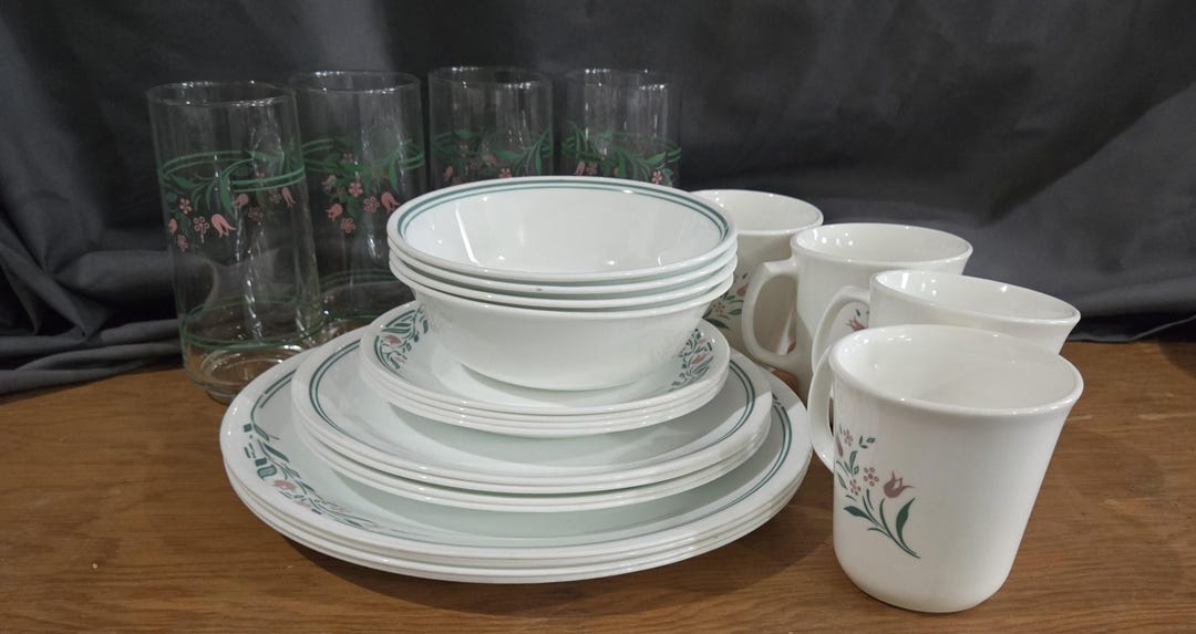 Vintage Corelle Rosemarie Pattern 24pc Set - Etsy