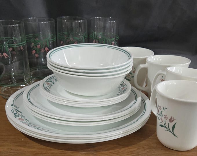 Vintage Corelle Rosemarie Pattern 24pc Set - Etsy