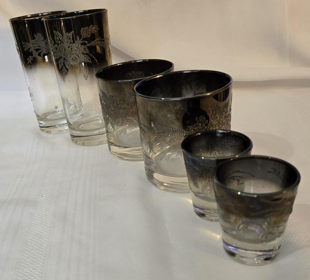 Vintage Mid Century Modern Set of 6 Silver Fade Queens Lusterware - Etsy