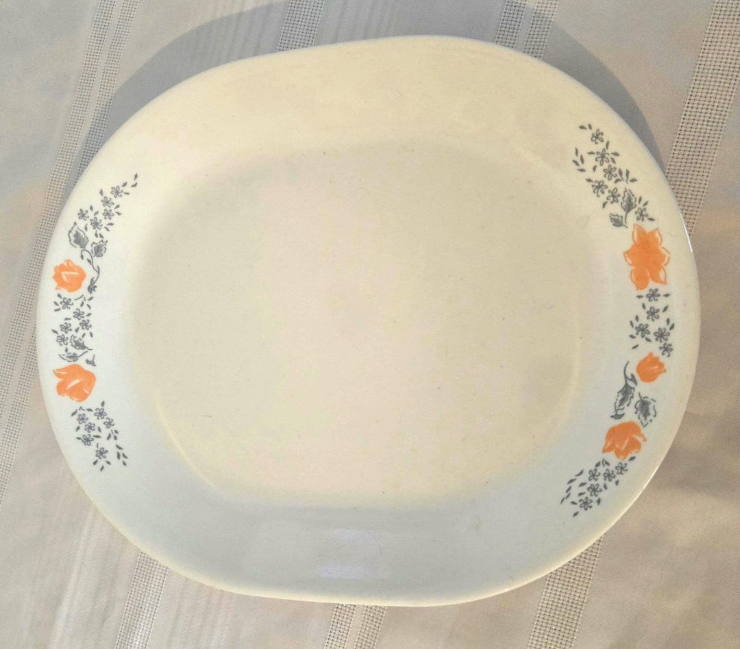 Apricot Grove Serving Platter Plate Orange Peach Flowers Corelle - Etsy