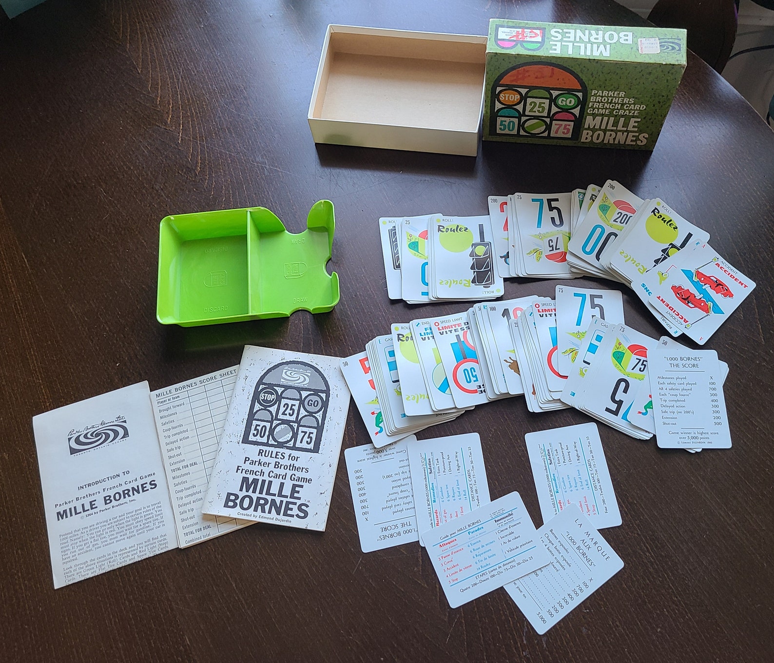 Vintage 1964 Mille Bornes Board Game French Game Cards - Etsy
