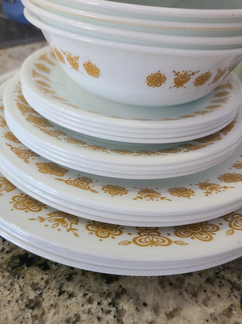 Butterfly Gold Pattern Corelle 32 Pc Set of Dishes - Etsy